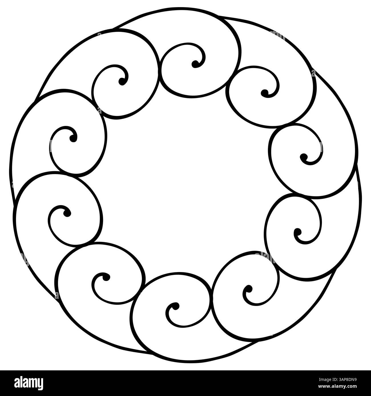 Spiraling Elegance Ornate Circular Frame Design Element Stock Vector Image And Art Alamy
