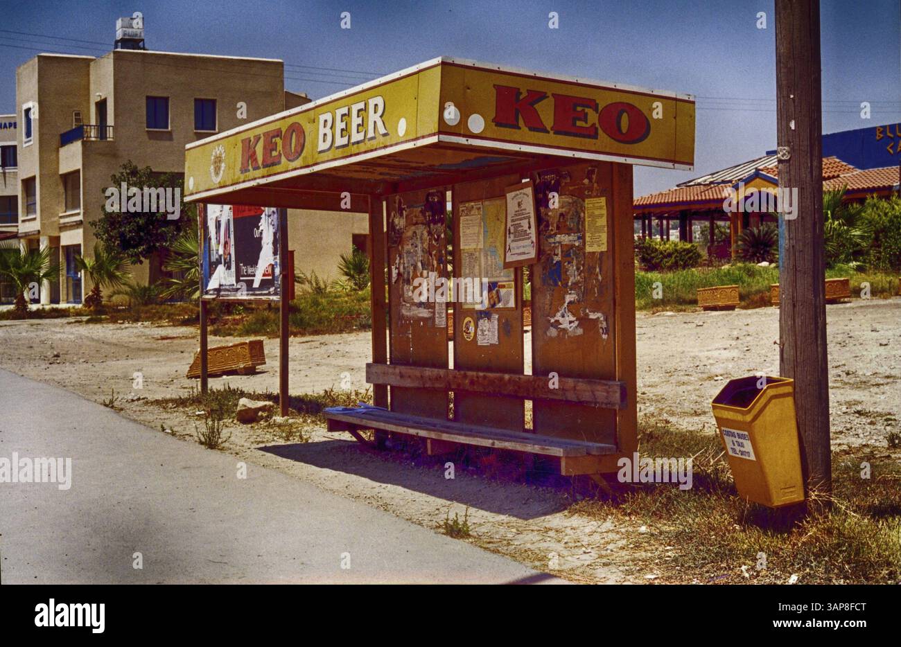Old bus stop in Cyprus Stock Photo - Alamy