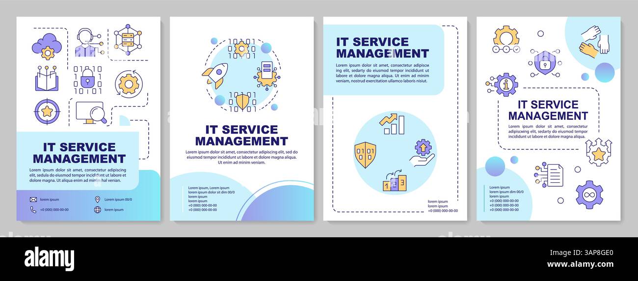 ITIL guiding principles blue gradient brochure layout Stock Vector ...