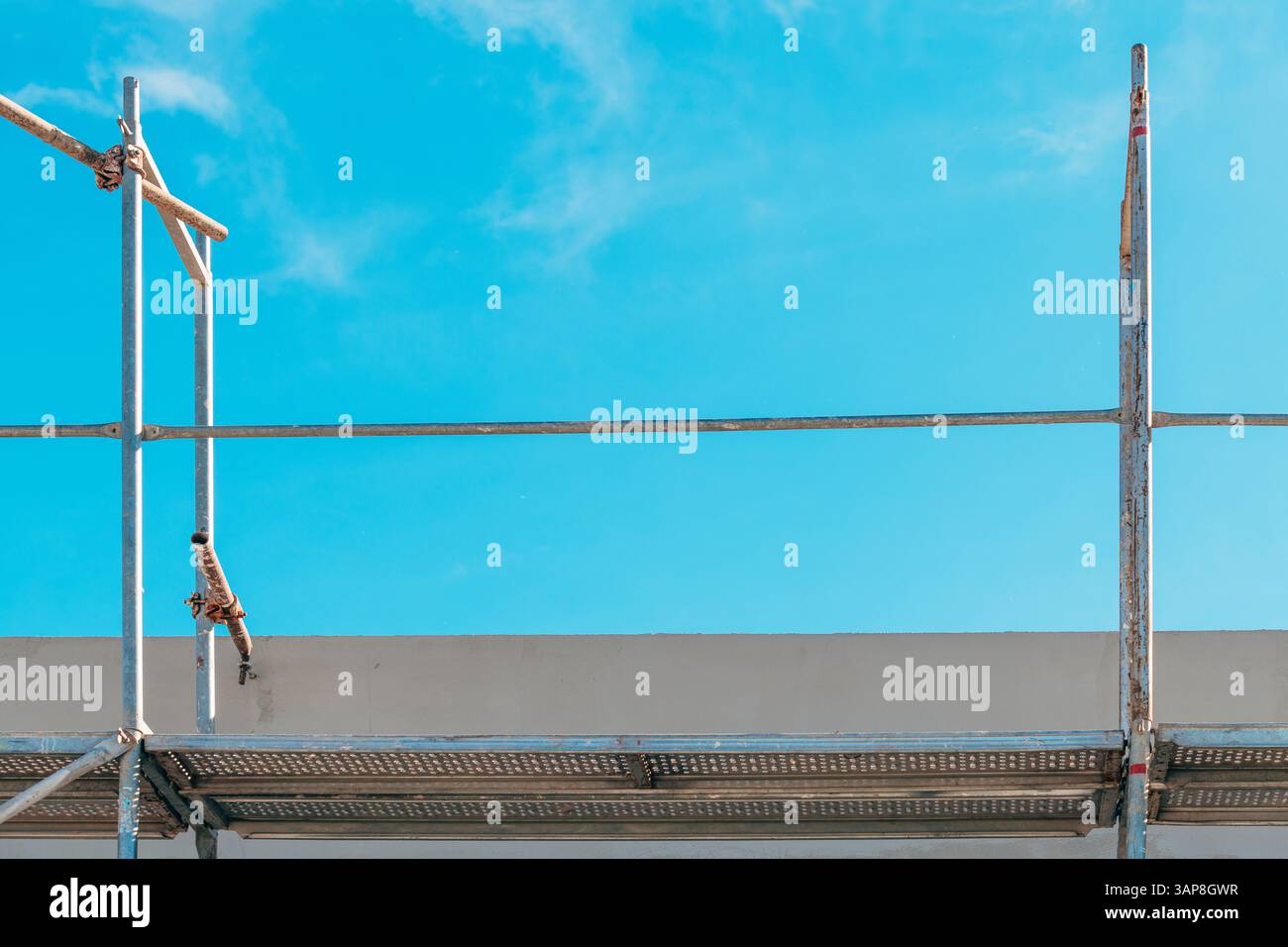 Scaffolding structure on building construction site, industrial ...