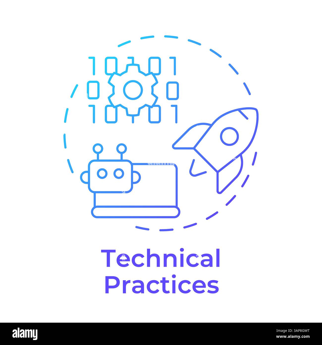 Technical practices blue gradient concept icon Stock Vector Image & Art - Alamy
