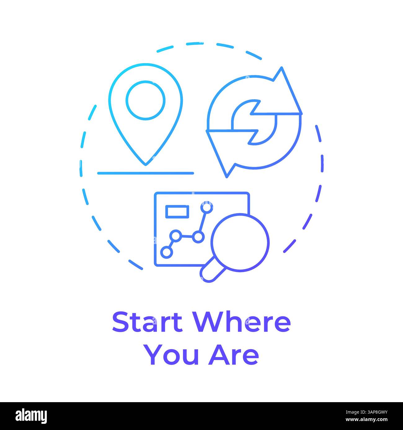 Start where you are blue gradient concept icon Stock Vector Image & Art ...