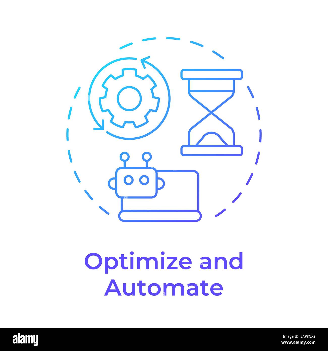 Optimize and automate blue gradient concept icon Stock Vector Image & Art - Alamy