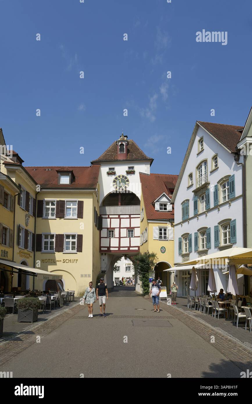 Old town, lower town of Meersburg on Lake Constance with the lower town ...