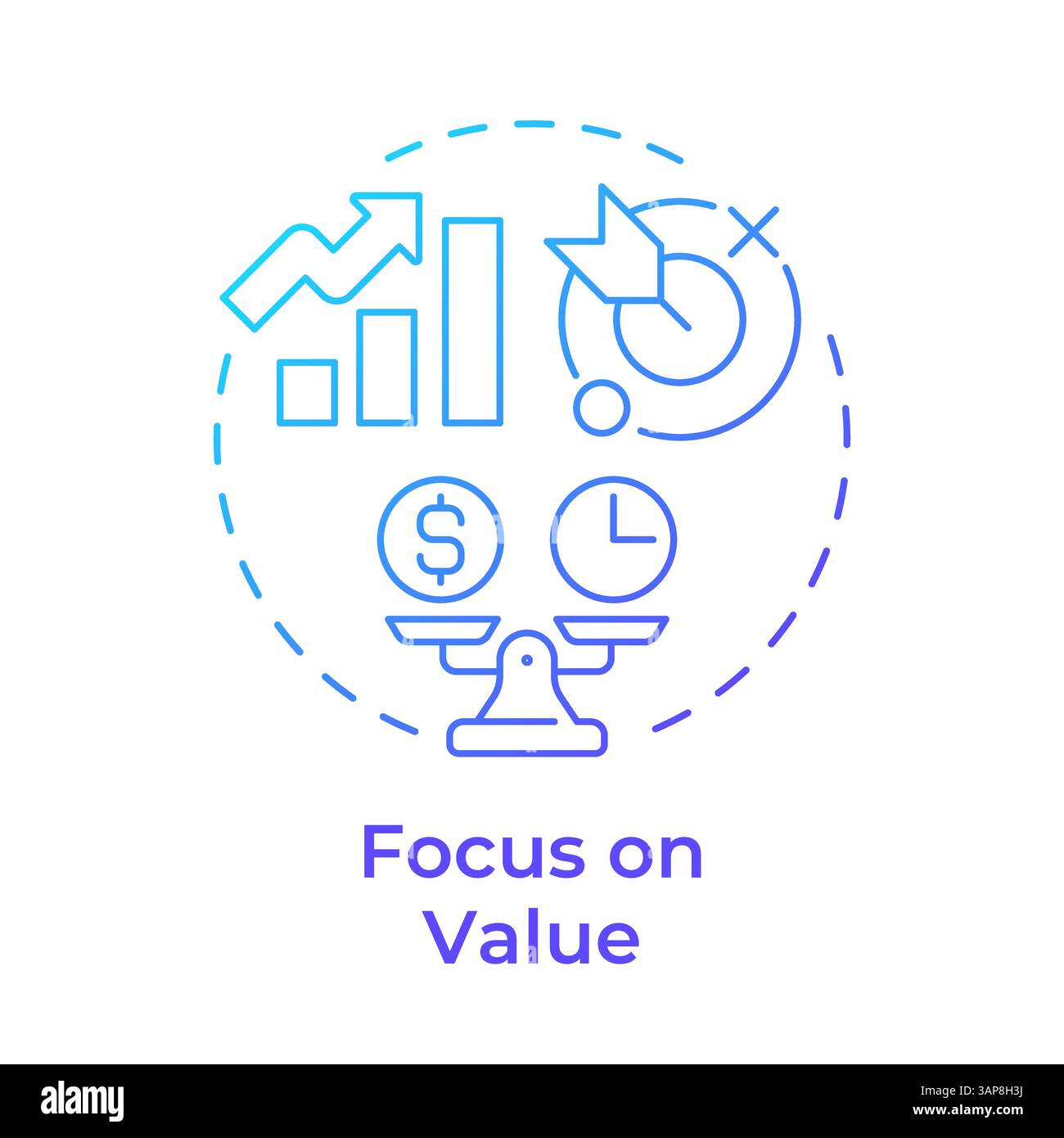 Focus on value blue gradient concept icon Stock Vector Image & Art - Alamy