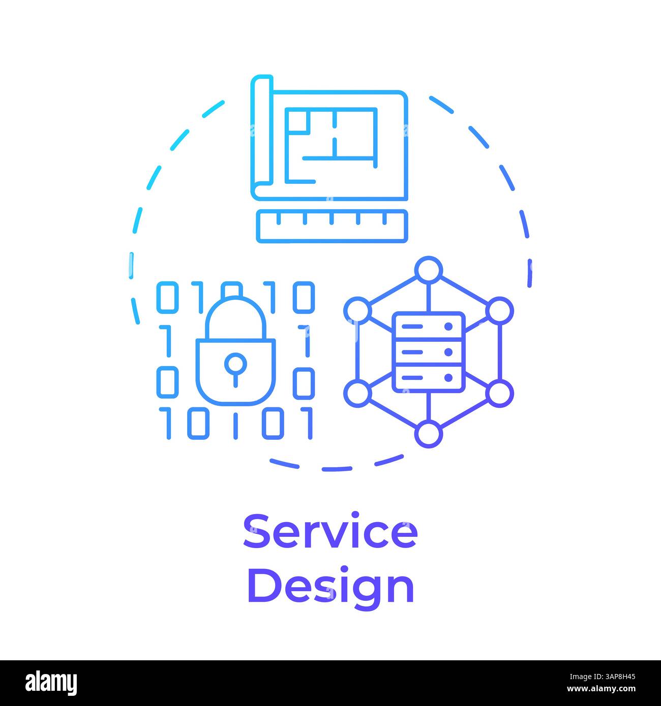 Service design blue gradient concept icon Stock Vector Image & Art - Alamy