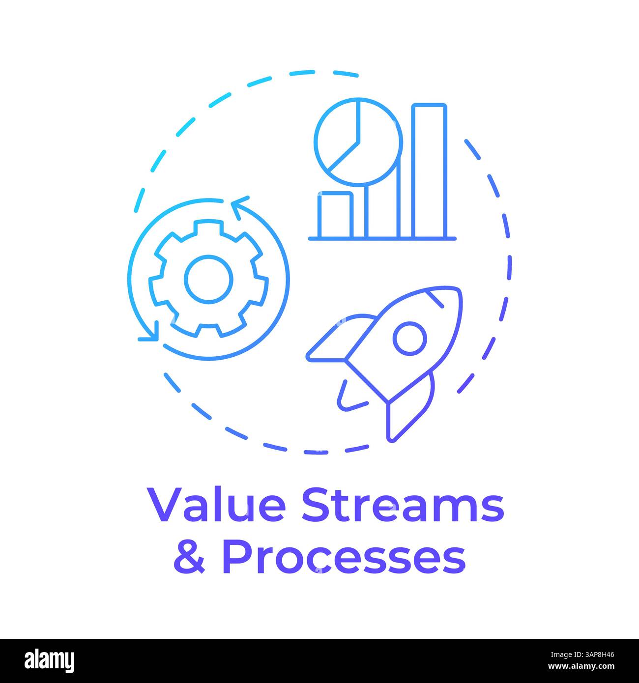 Value streams and processes blue gradient concept icon Stock Vector Image & Art - Alamy