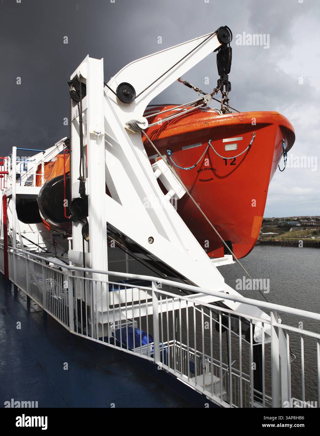 Lifeboat on a Skandinavia Seeways ferry Stock Photo - Alamy