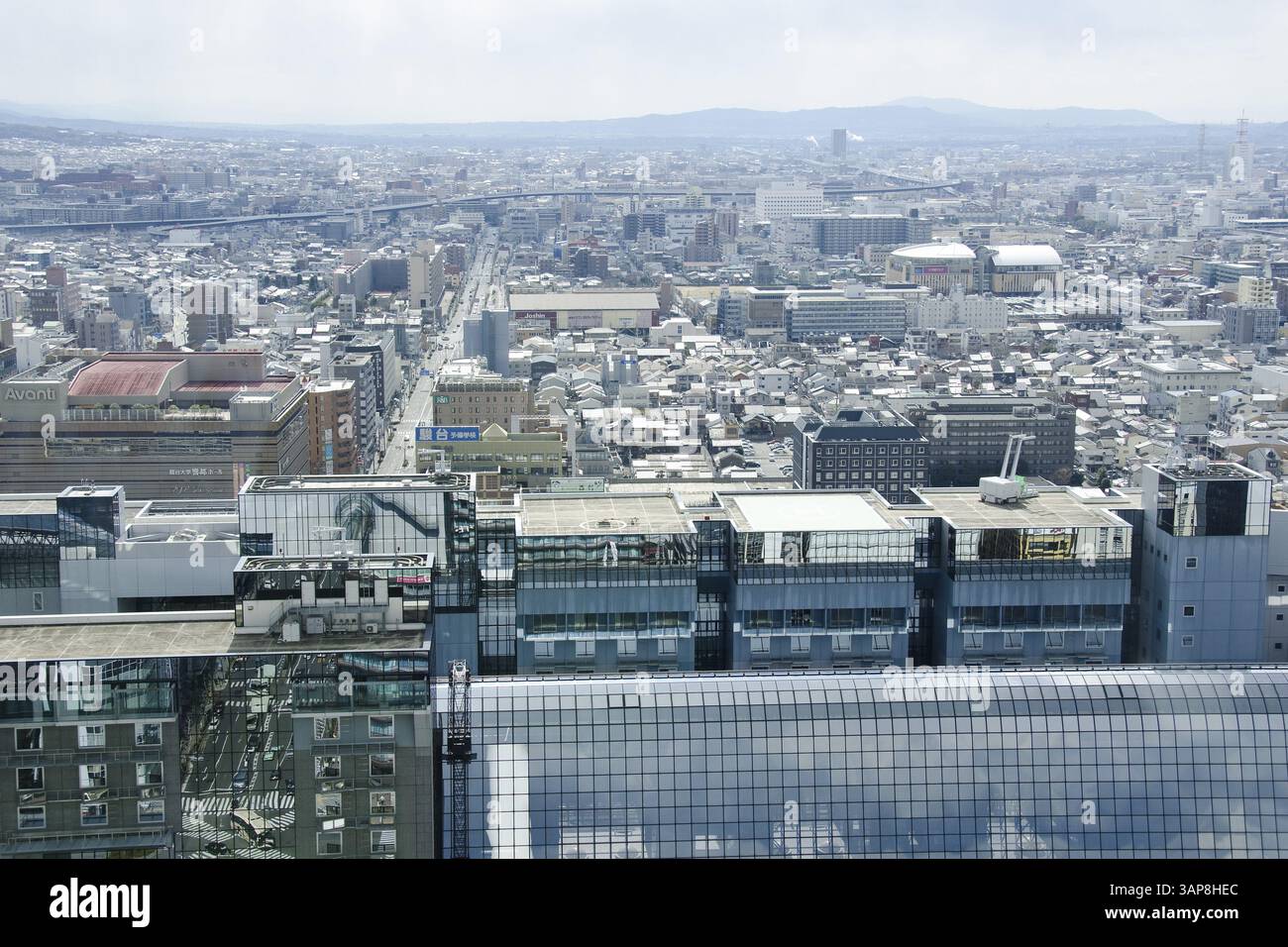 Overview on Kyoto city in Japan with landmarks, tempels, and shrines ...