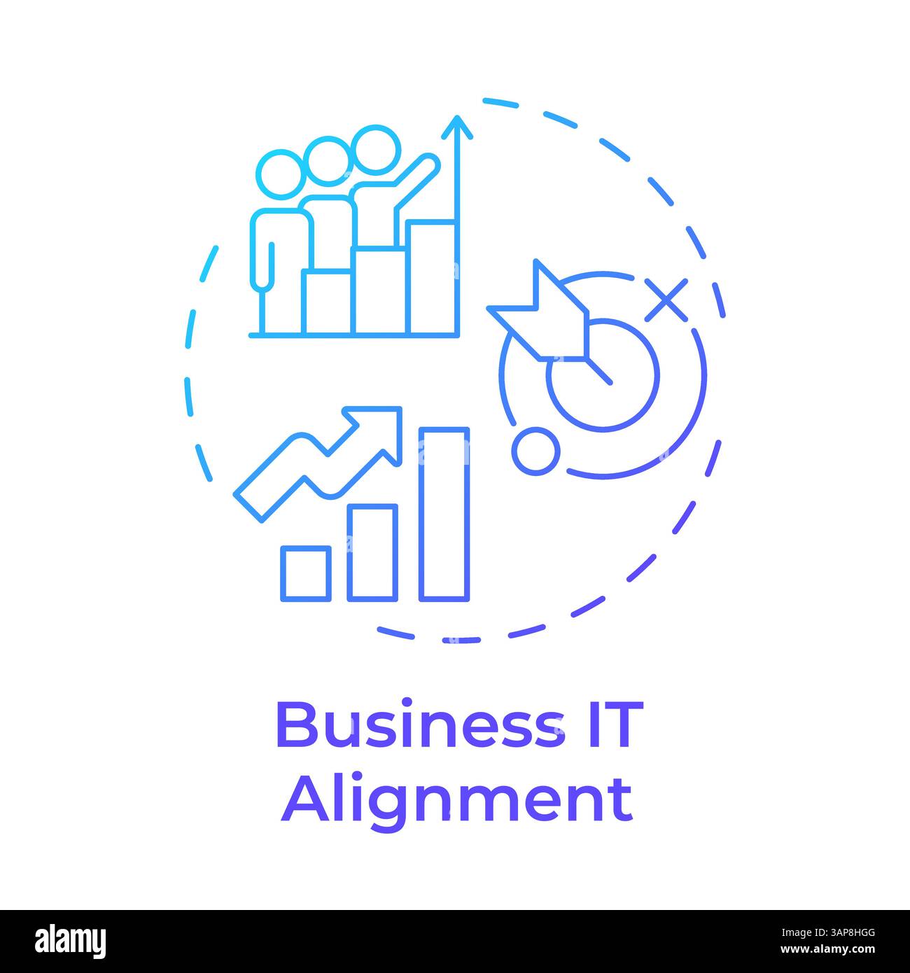 Business it alignment blue gradient concept icon Stock Vector Image ...
