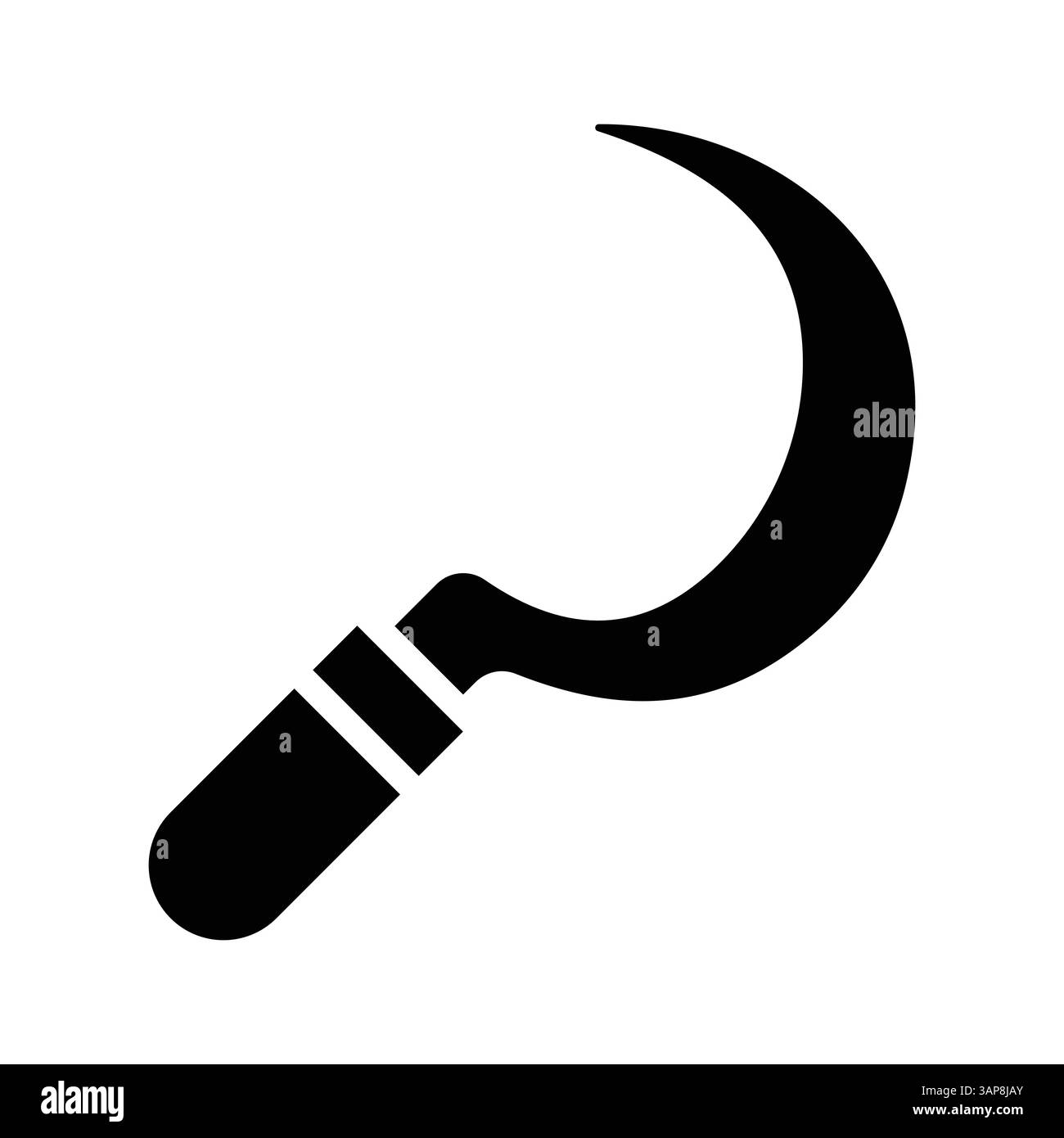 Creatively crafted sickle icon, A traditional agricultural tool used ...