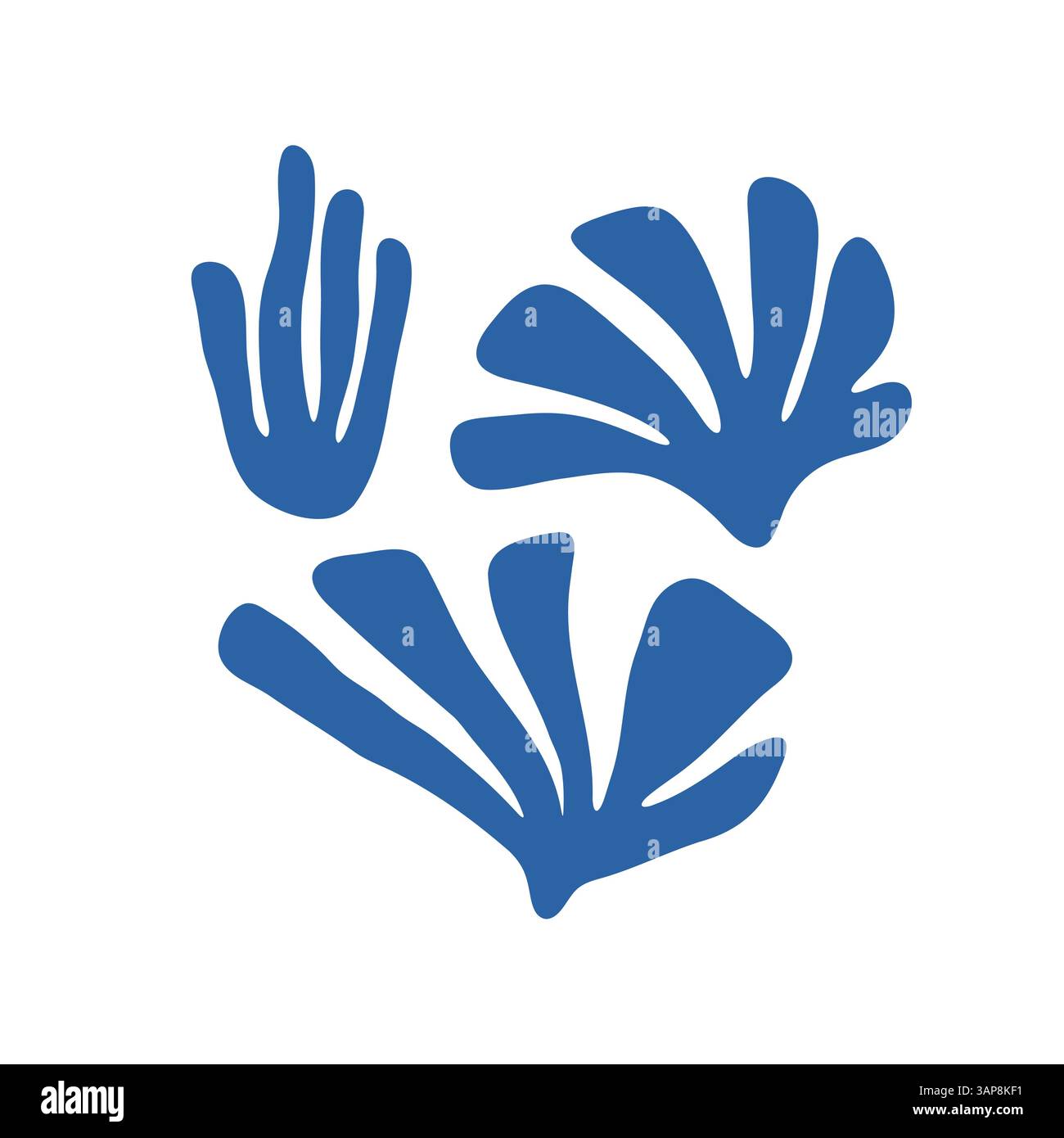 Minimal algae shapes and seamless patterns in cut-out matisse style for ...