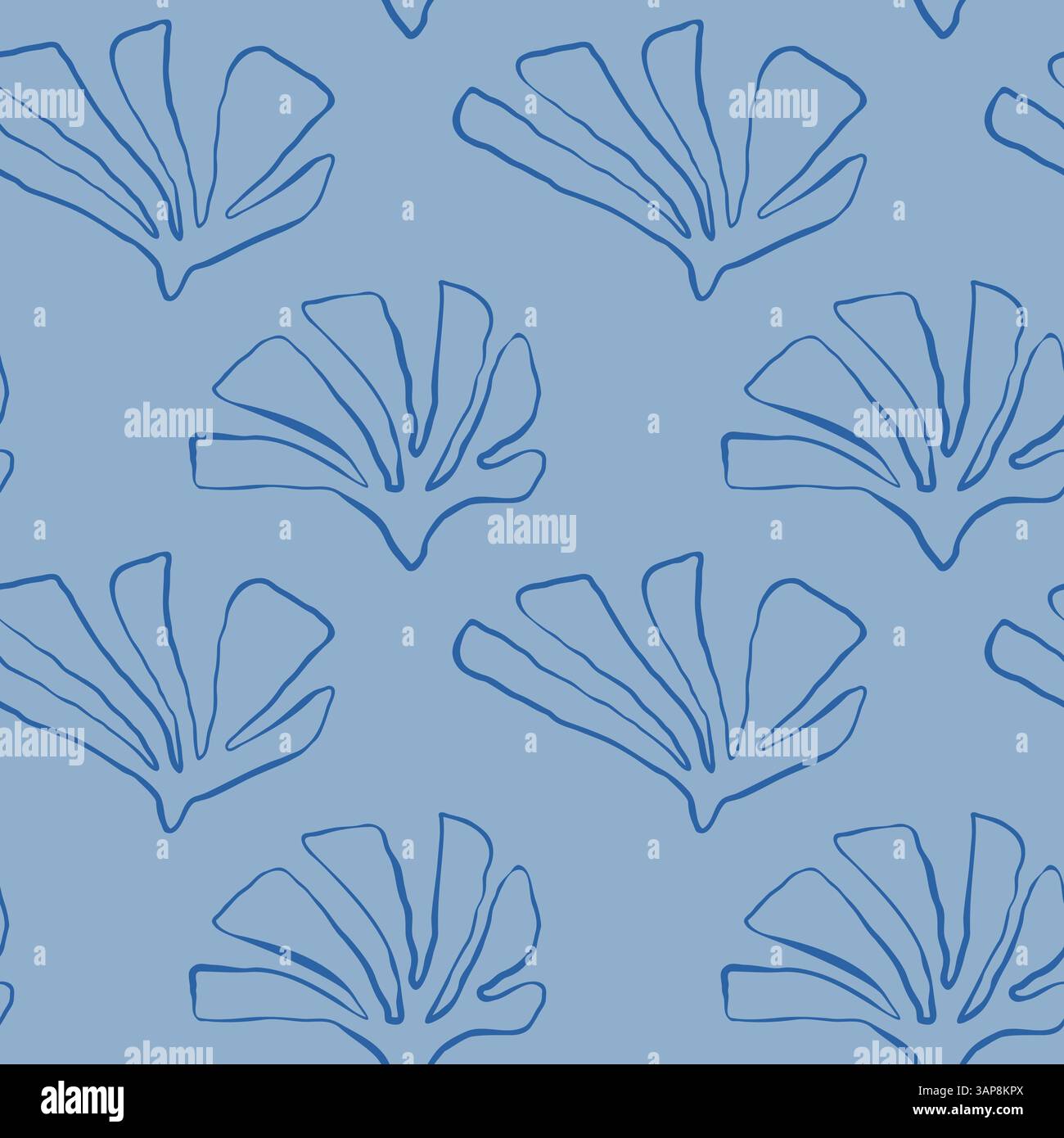 Seamless hand drawn seaweed pattern ocean doodle marine fabric design ...