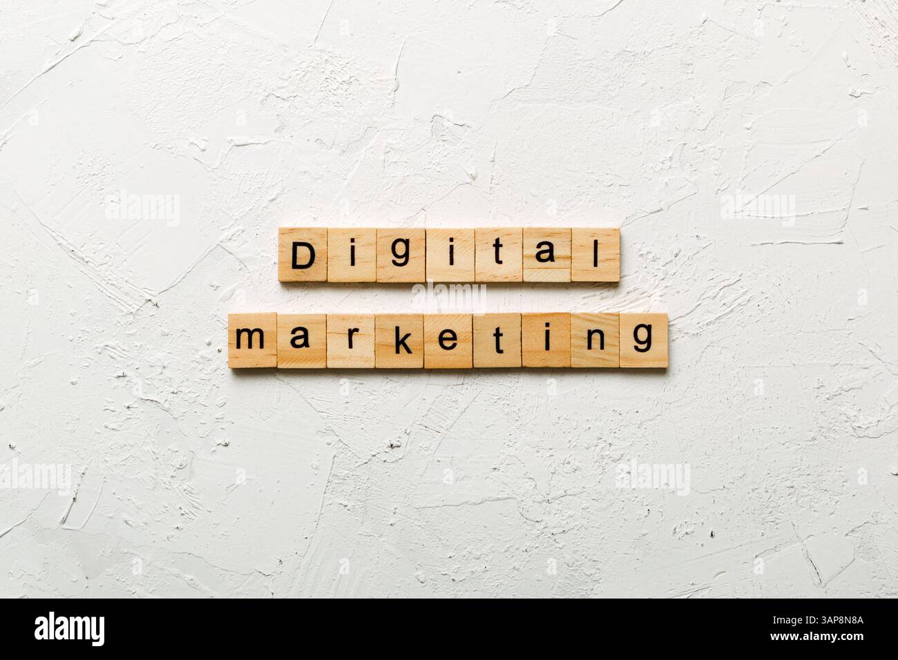 Digital Marketing word written on wood block. Digital Marketing text on ...