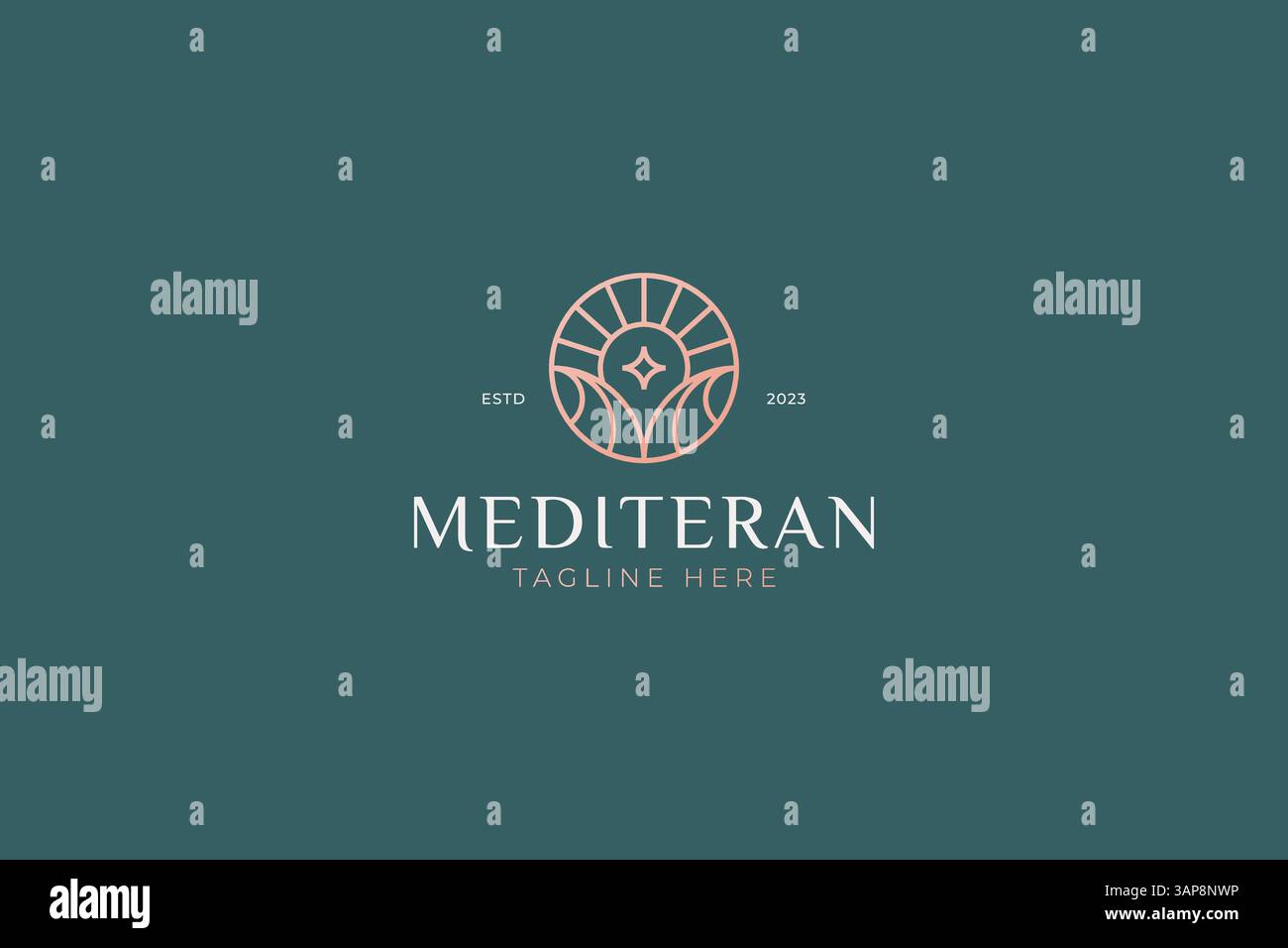 Mediterranean Letter M Luxury Geometric Abstract Logo Concept with ...