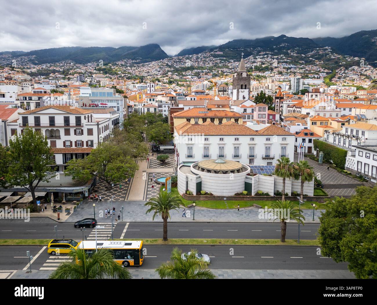 Drone photo in Funchal, Madeira, Portugal. View with Legislative ...