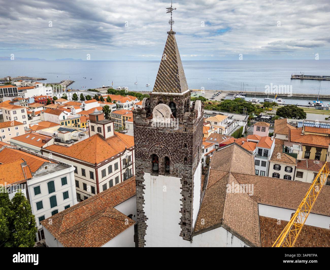 Tower of Cathedral of Our Lady of the Assumption in Funchal city ...