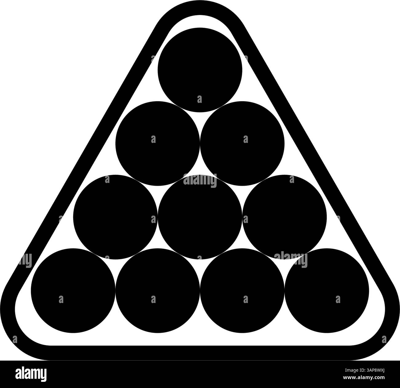 Simple vector illustration of billiard or pool balls arranged in a ...