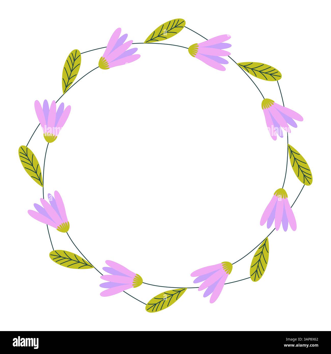 Simple wreath frame space Stock Vector Images - Alamy
