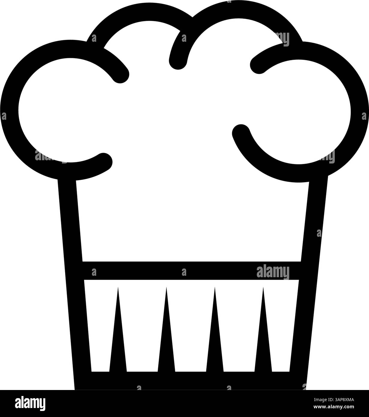 Simple black outline vector icon of a chef's toque or hat Stock Vector ...