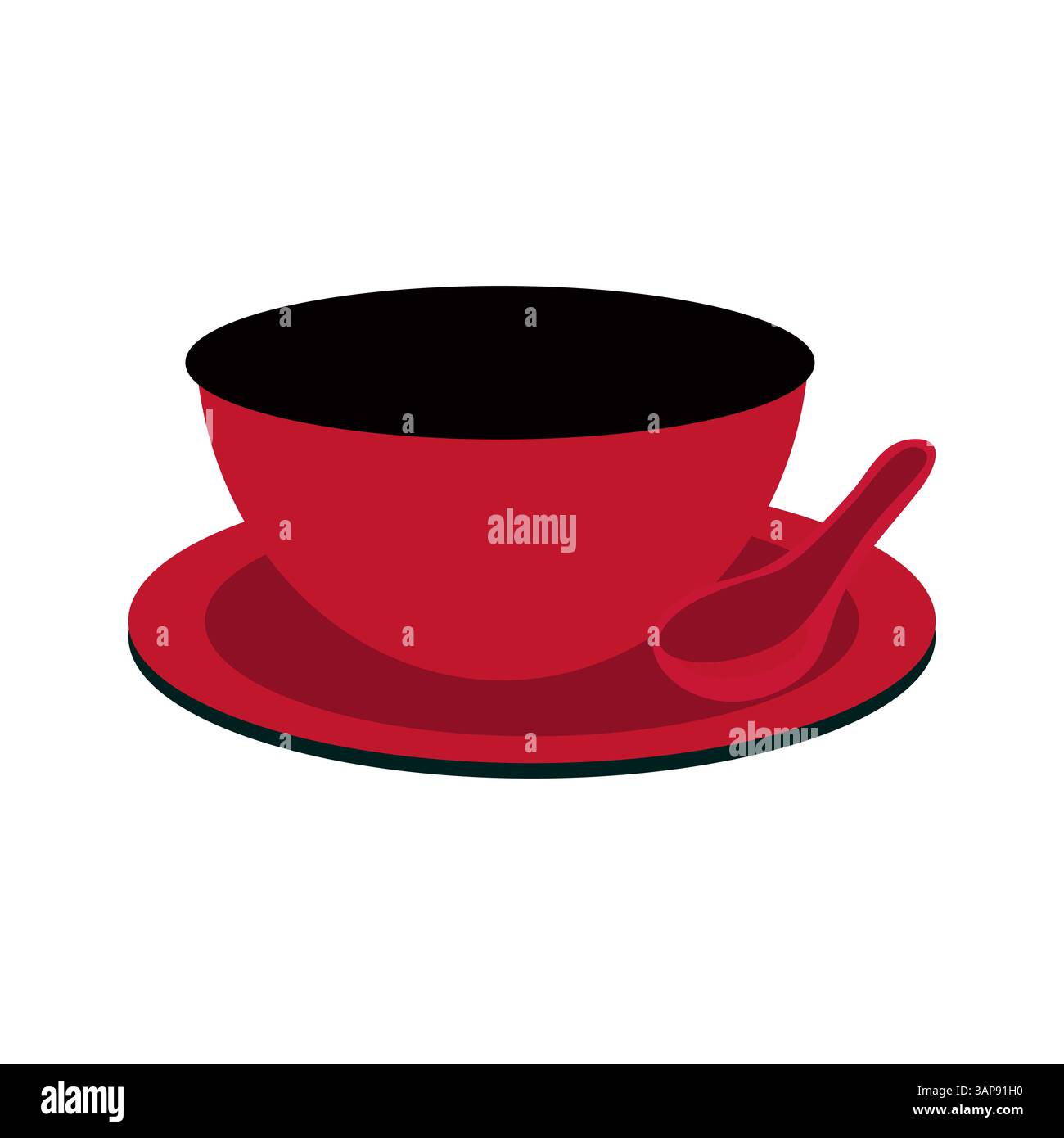 Red ceramic bowl Stock Vector Images - Alamy