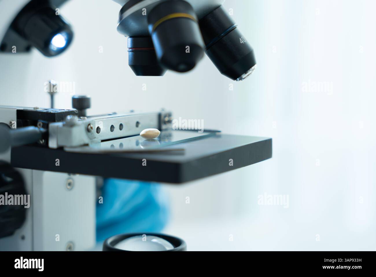 Scientist analyze biochemical samples in advanced scientific laboratory ...