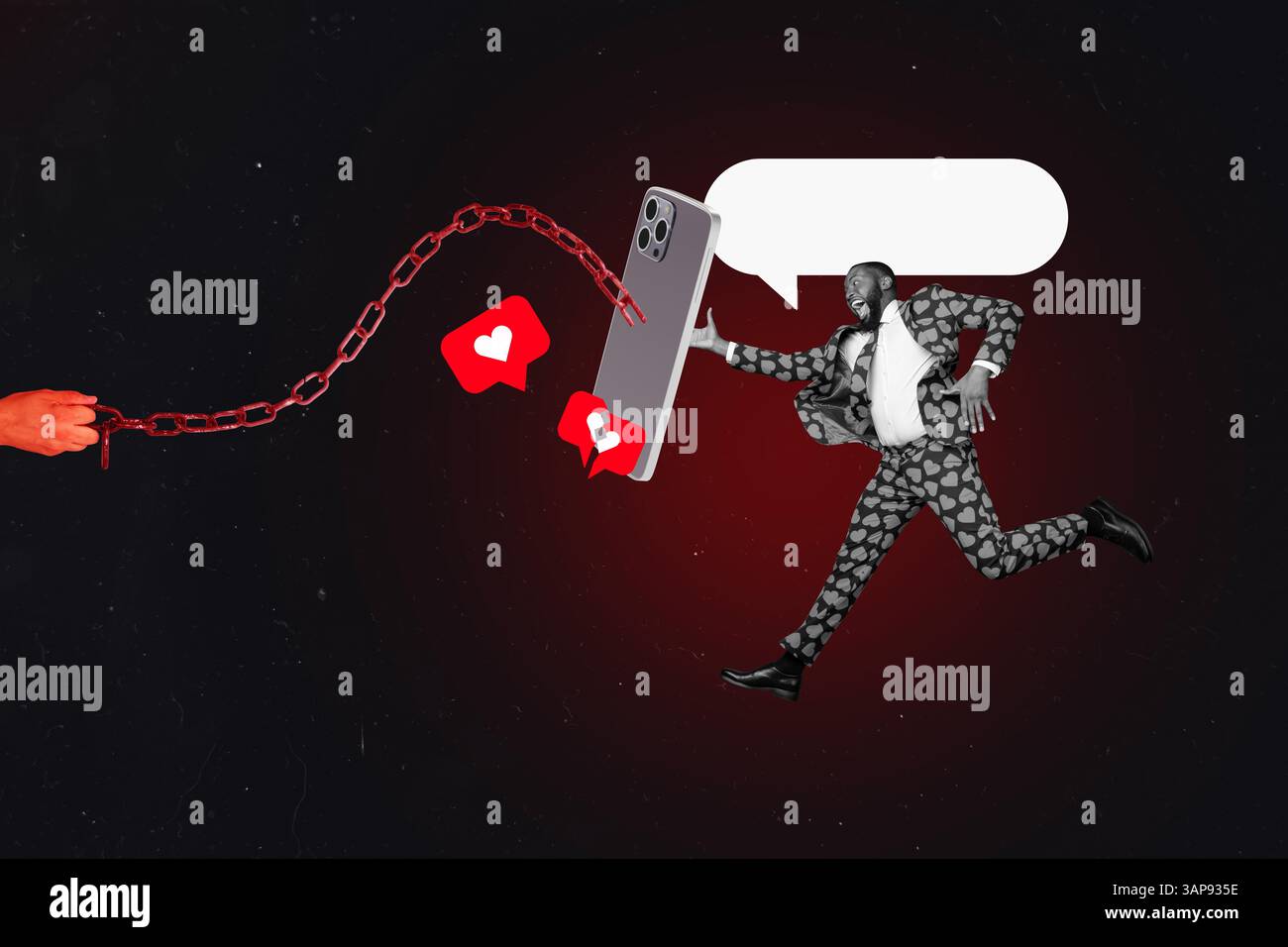 Poster sketch image artwork 3D photo collage of smm manager young man ...