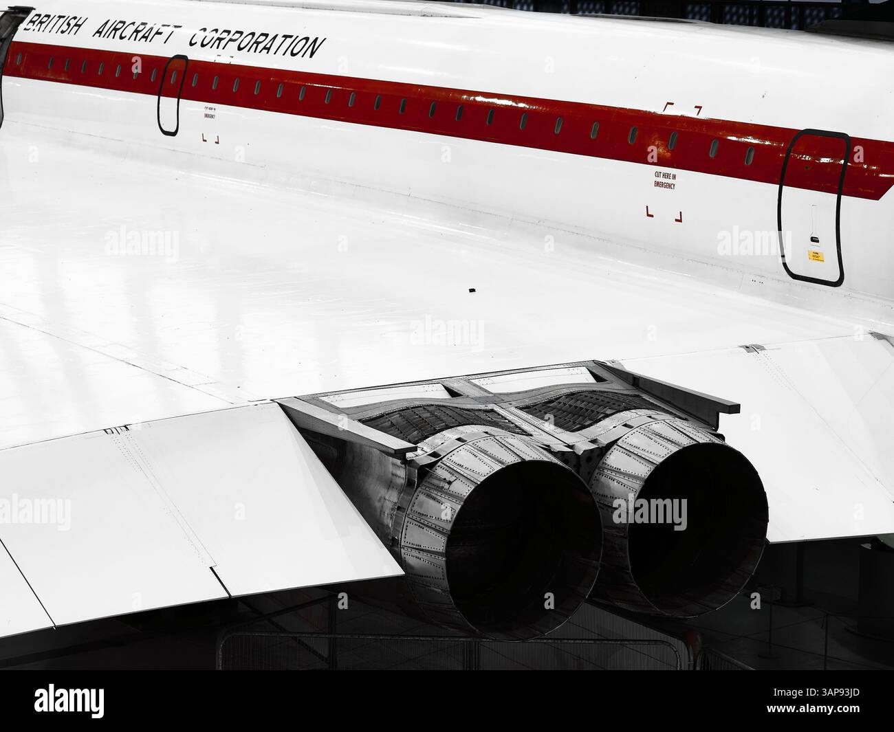 Twin engines of the Concorde aircraft at the british Imperial War ...