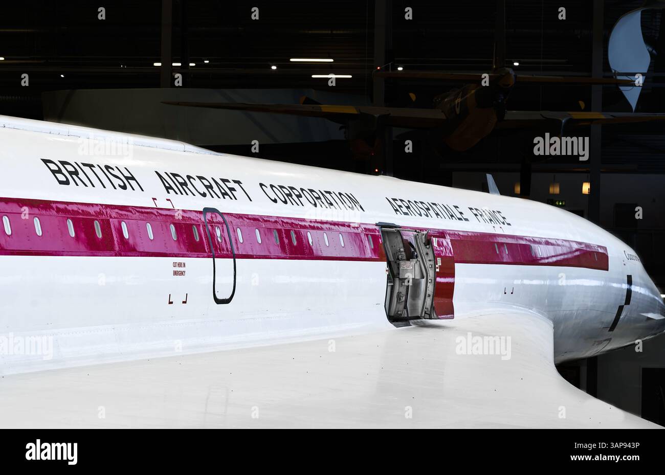 Concorde aircraft at the british Imperial War Museum, Duxford airfield ...