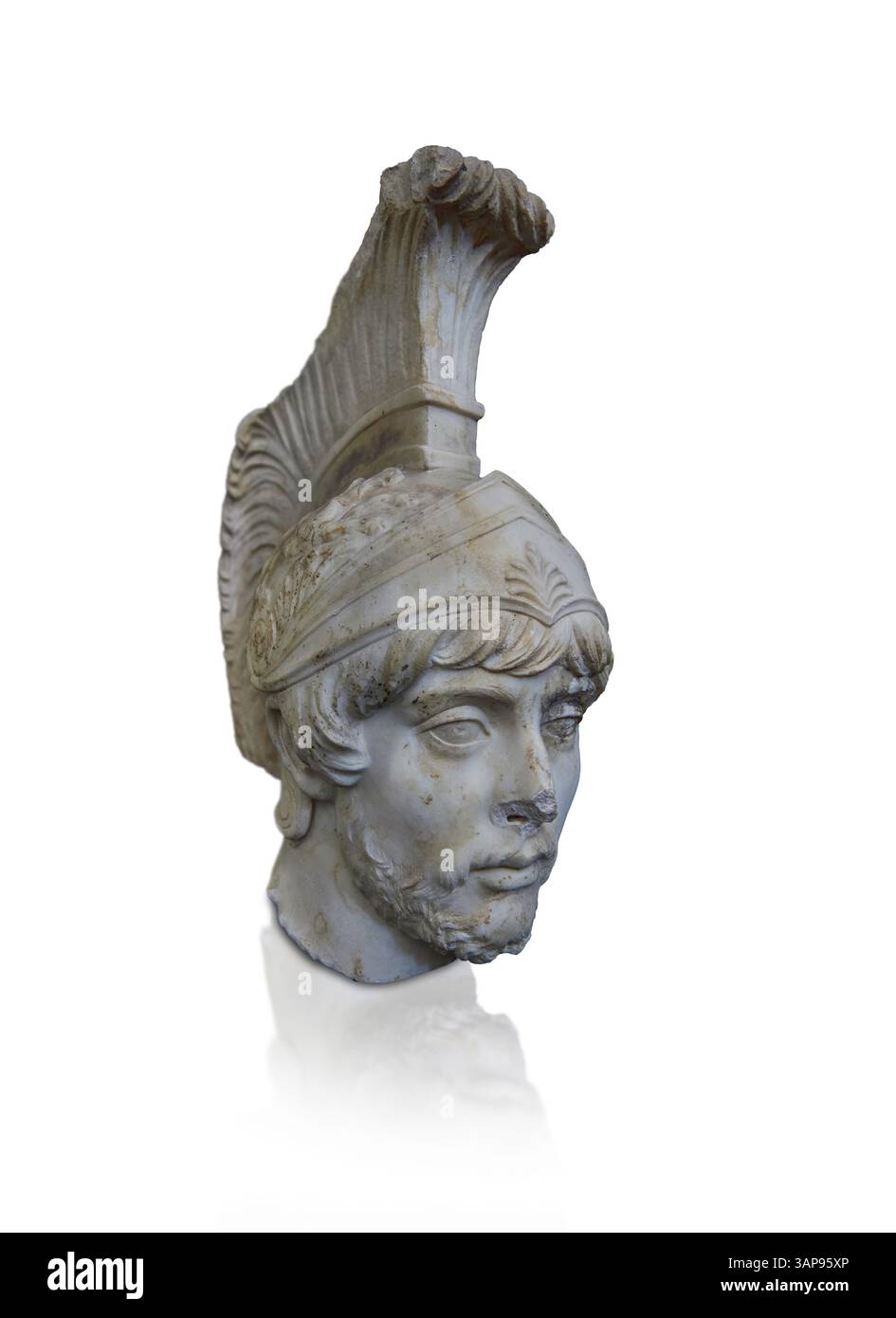 Roman soldier statue head with helmet from the rule of Hadrian ...