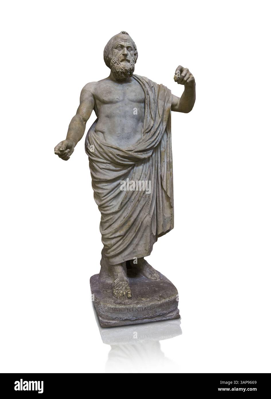 Roman statue known as the Lykourgos of Lysias depicting a Greek man in ...