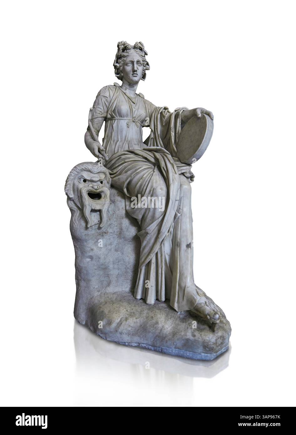 Roman statue of Thalia ancient Greek muse goddess. Hall of Muses, Museo ...