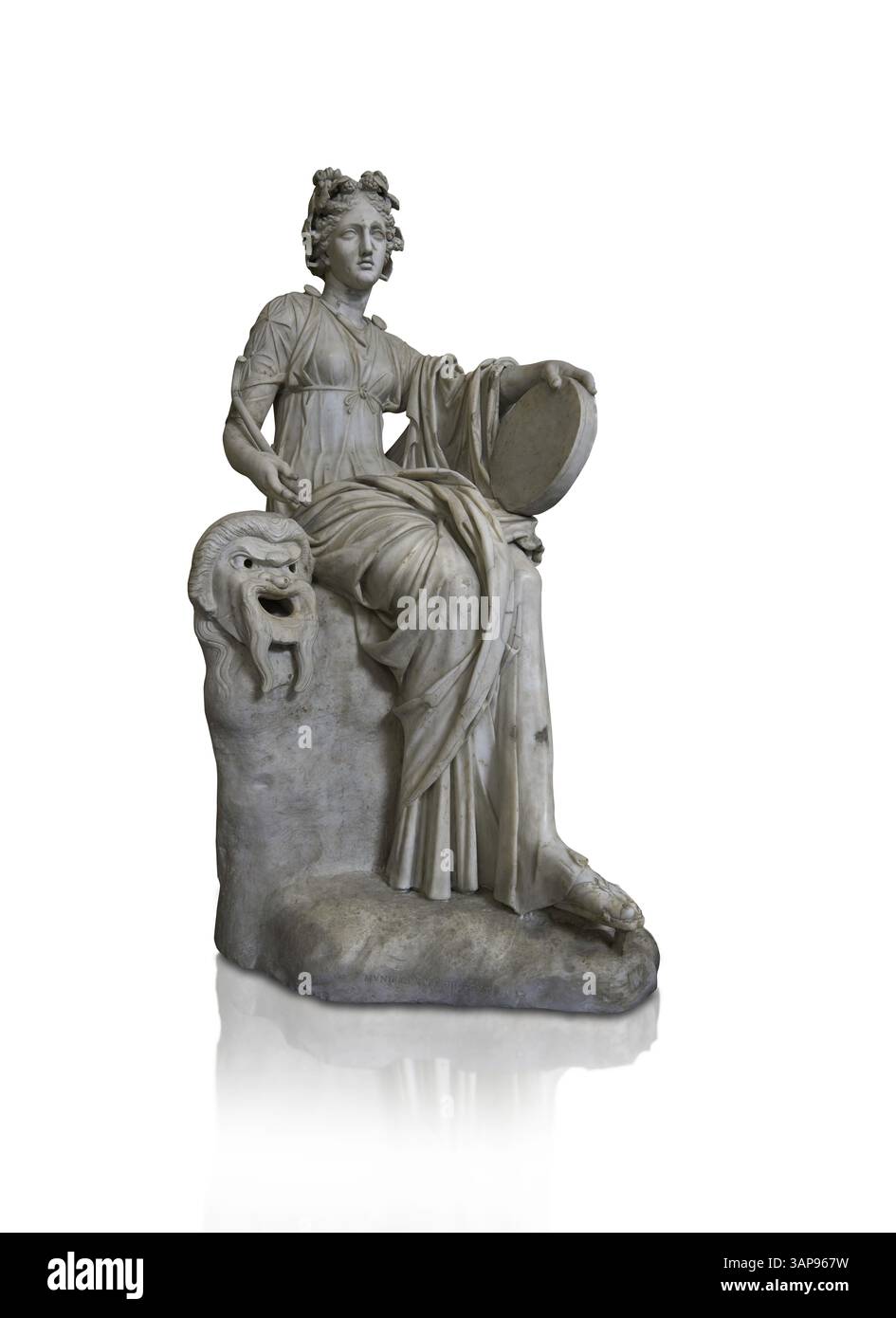 Roman statue of Thalia ancient Greek muse goddess. Hall of Muses, Museo ...