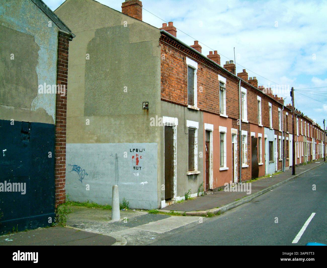 Boarded up streets, North Belfast, Northern Ireland Stock Photo - Alamy