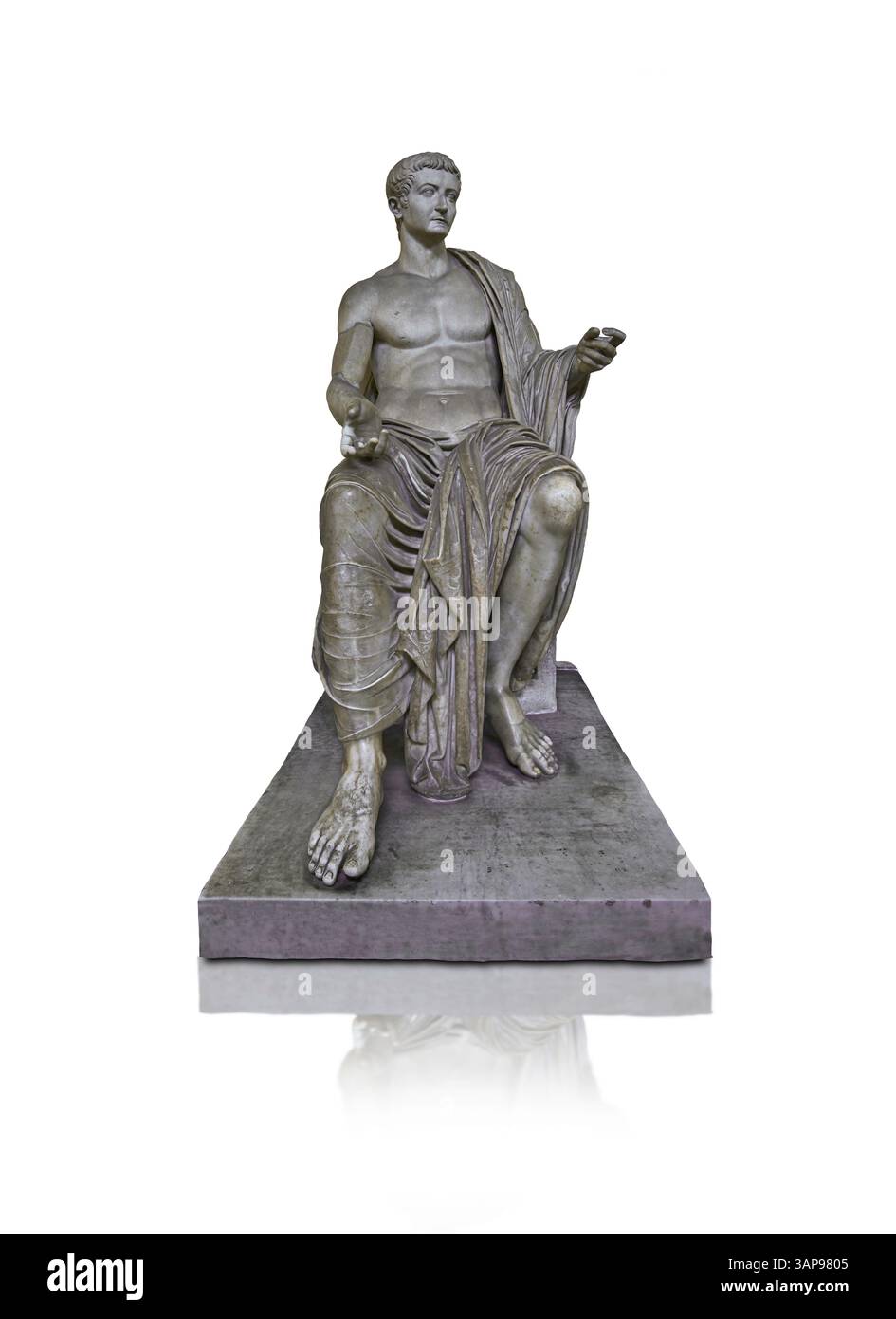 Roman statue of Emperor Tiberius seated from the Roman colony of ...