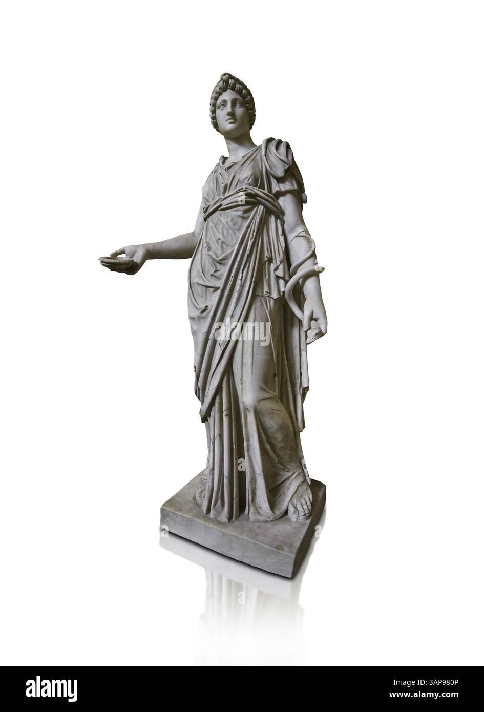 Roman statue of Hygieia goddess of health, hygiene, and cleanliness ...