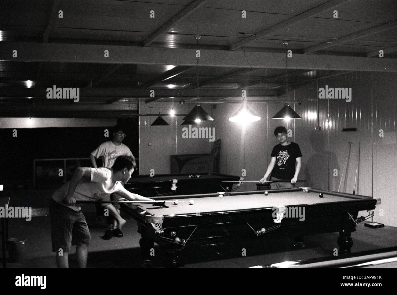 University Students Playing Pool in a Recreational Hall – Early 2000s ...