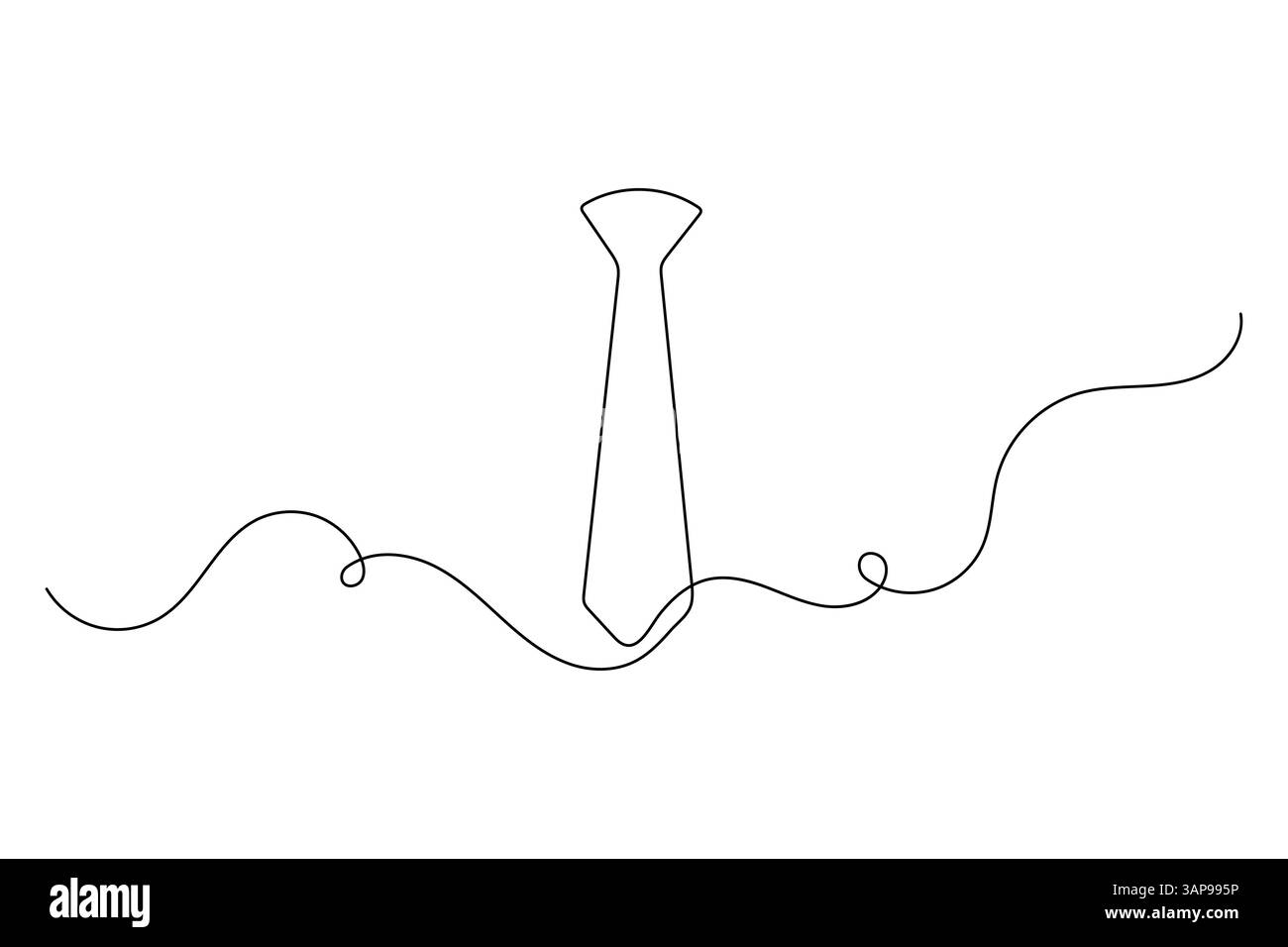 Continuous one line tie drawing minimalist vector outline illustration ...