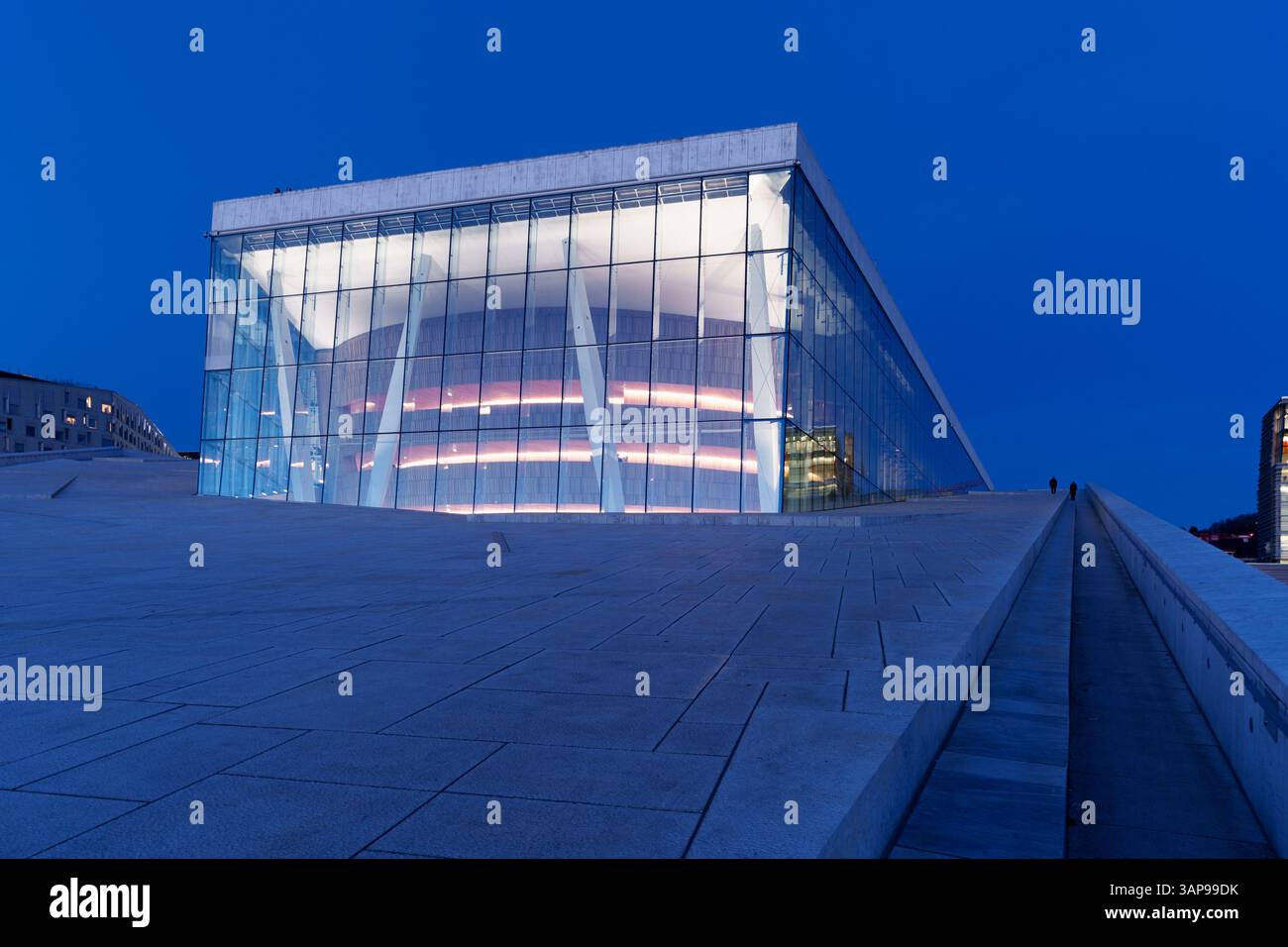 Oslo, Norway - Norwegian National Opera and Ballet by Snøhetta, at dusk ...