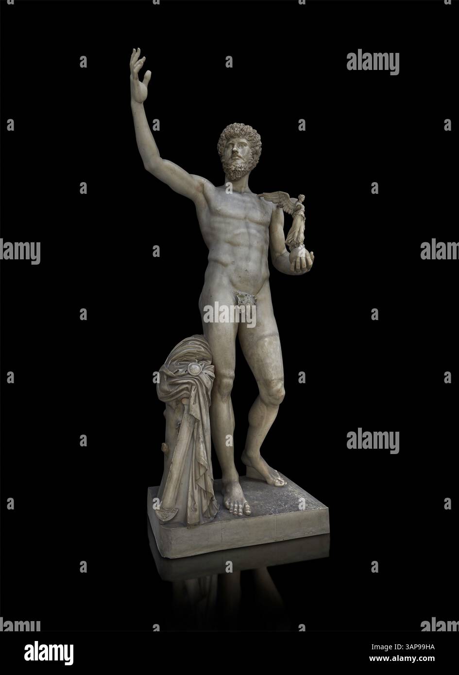 Roman statue of Emperor Lucius Verus, 161 - 169 AD. The statue depicts ...