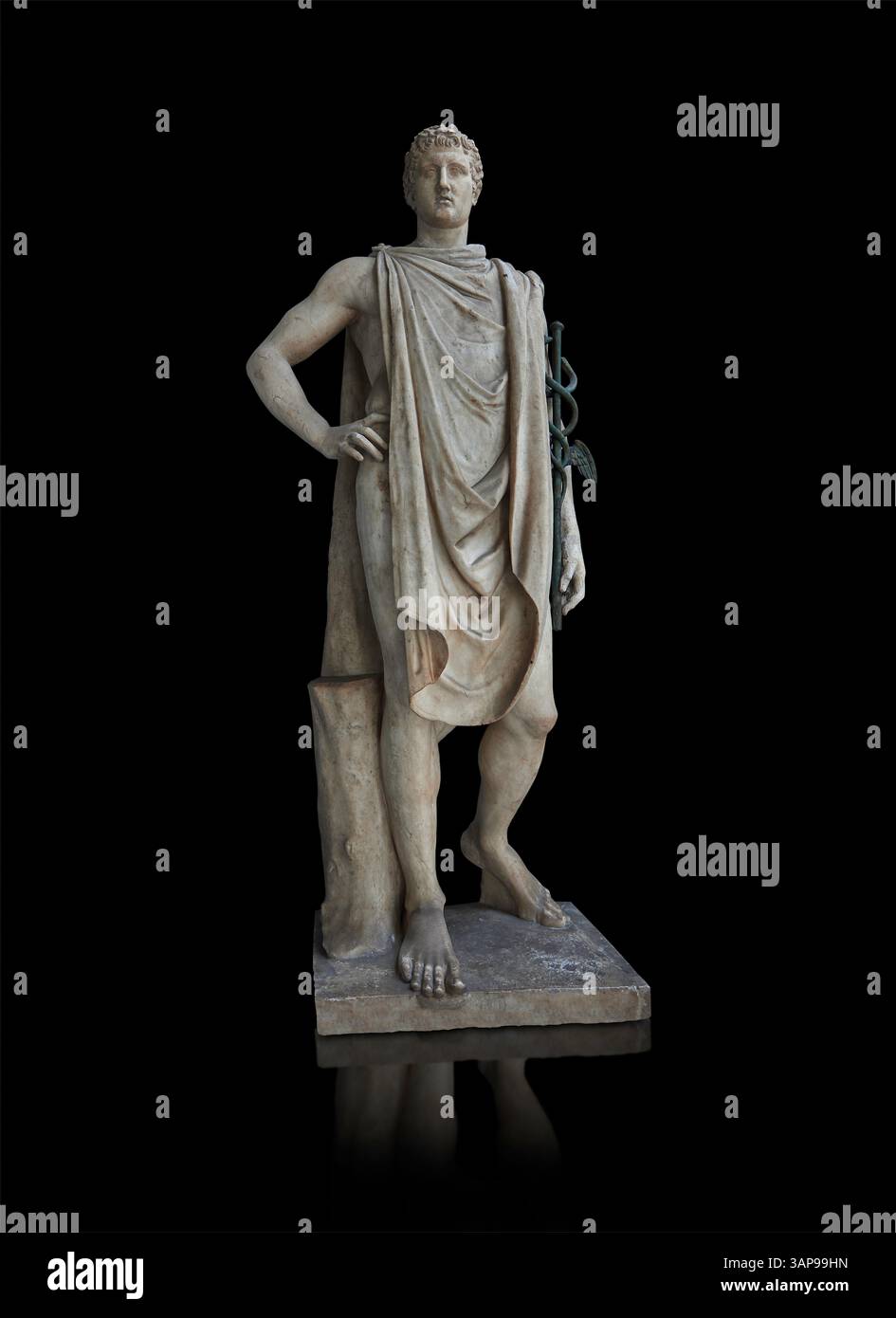 Roman statue of the god Hermes, copy of a 4th Century BC Greek original ...