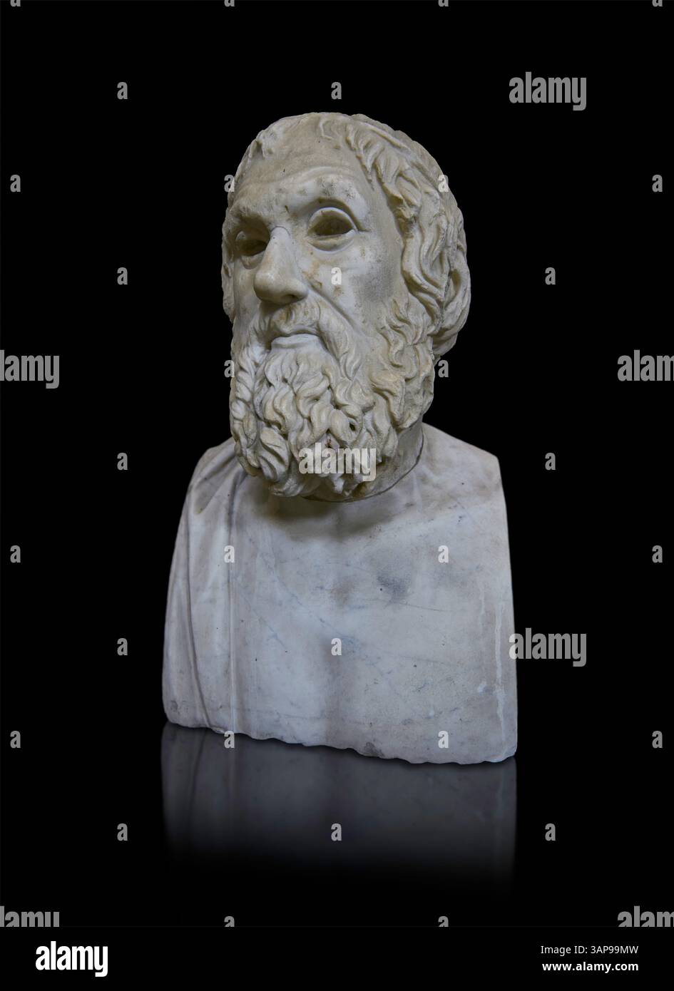 Roman portrait bust of Athenian poet and tragedian Sophocles who died ...
