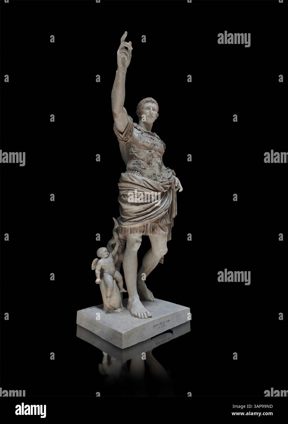 Roman Augustus of Prima Porta statue depicting Augustus as Imperator in ...