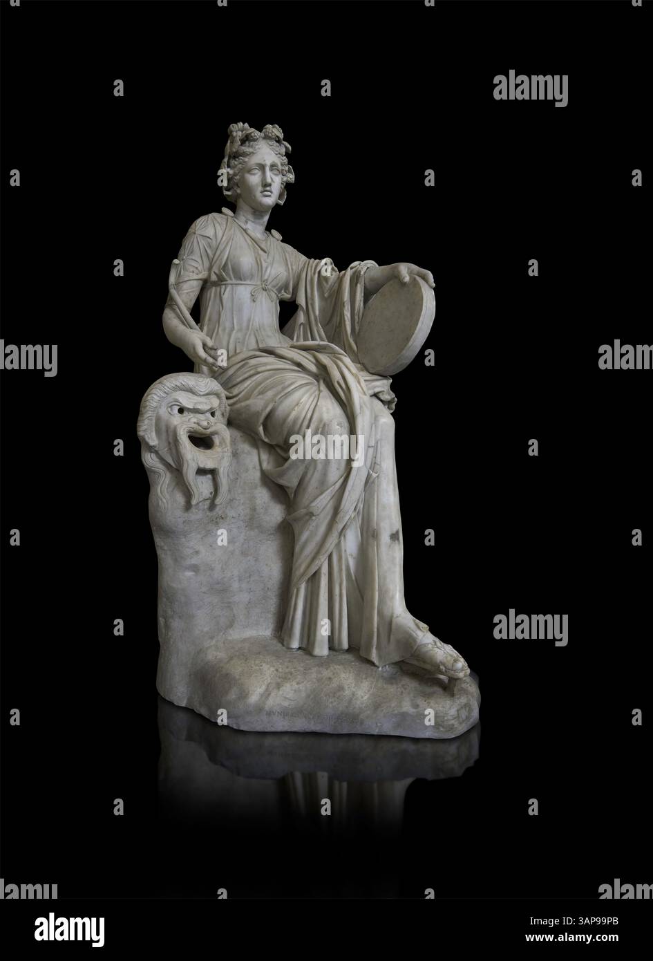 Roman statue of Thalia ancient Greek muse goddess. Hall of Muses, Museo ...