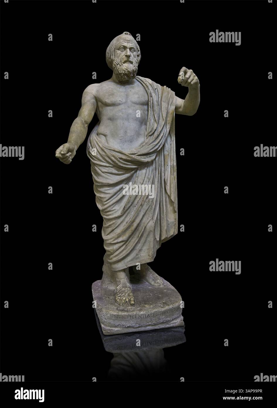 Roman statue known as the Lykourgos of Lysias depicting a Greek man in ...