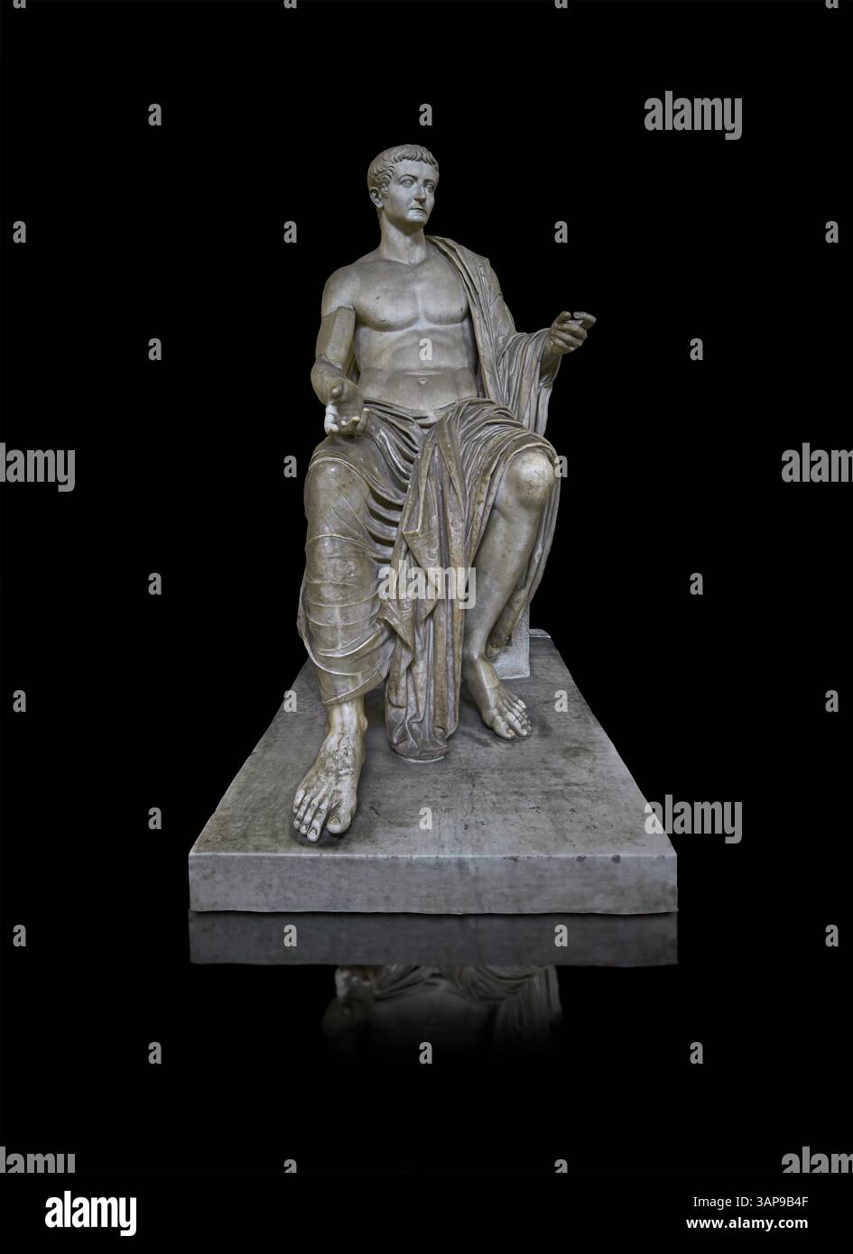 Roman statue of Emperor Tiberius seated from the Roman colony of ...