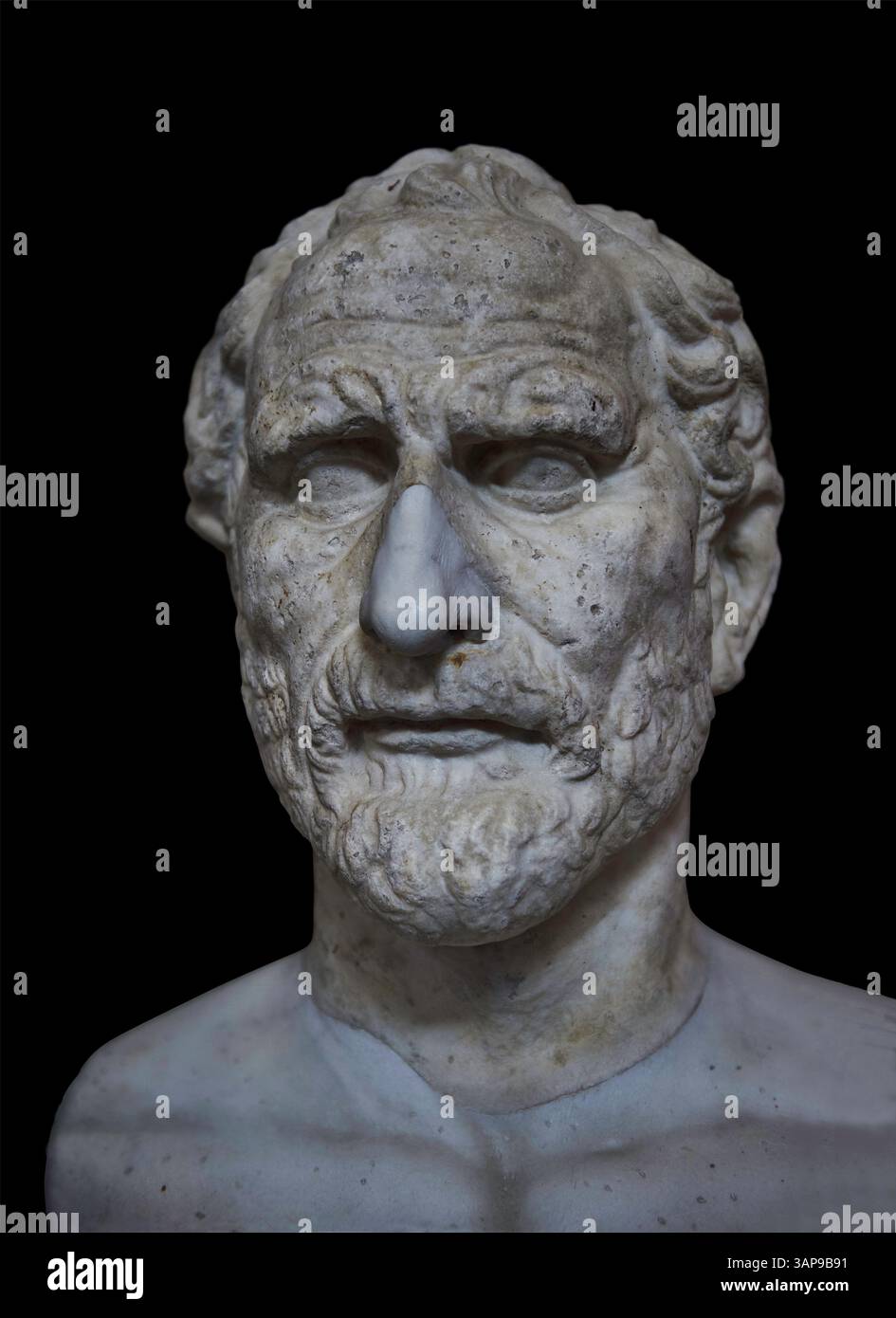 Roman portrait of Demosthenes, Athenian orator Mid 1st cent AD copy of ...