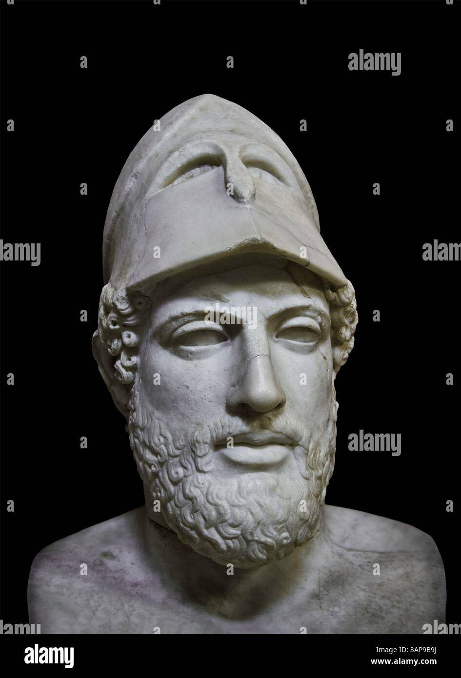Roman portrait herm of Pericles, Greek general and politician. Dates ...