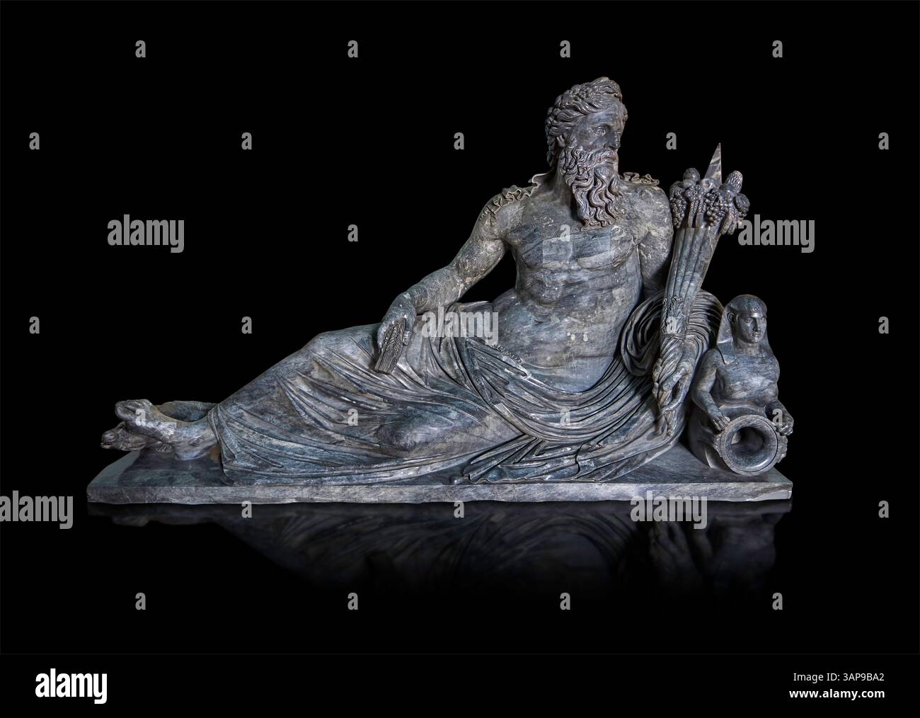 Roman marble statue depicting Nilus the god of the Nile. 1st - 2nd cent ...