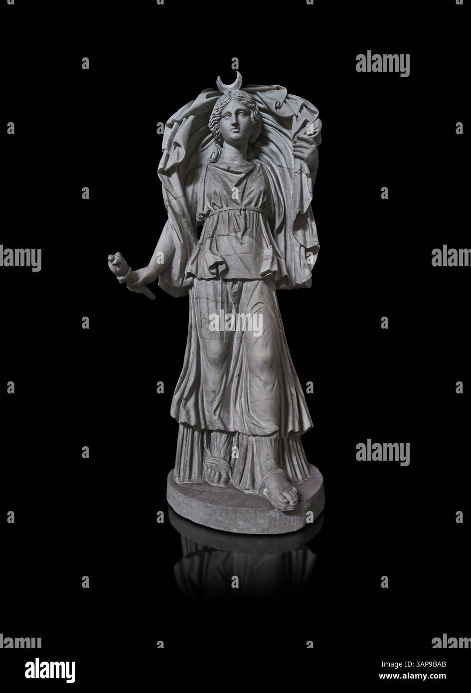 Roman statue of Selene, the goddess of the moon and its personification ...